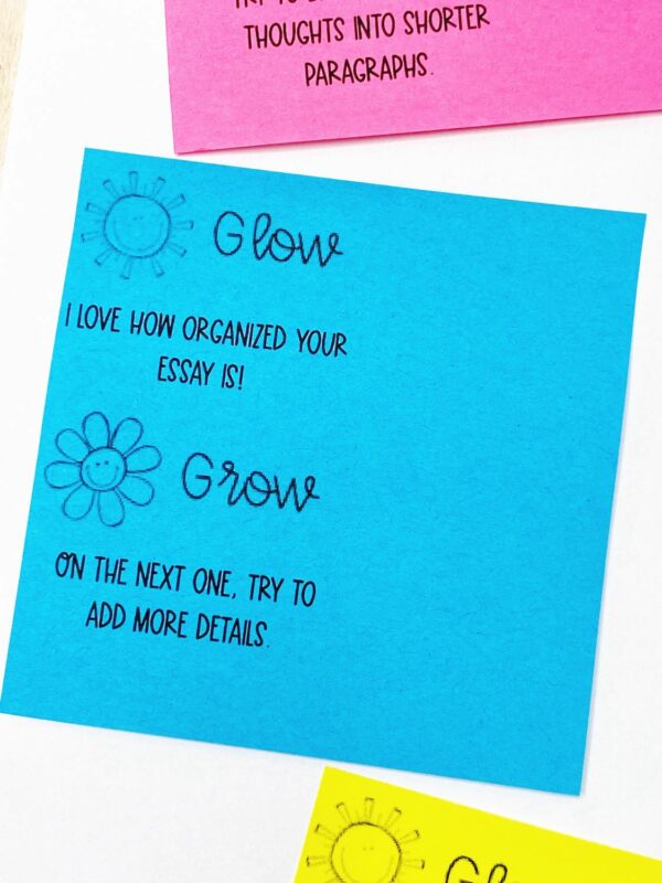 Glow and Grow Feedback - Teach With Tina