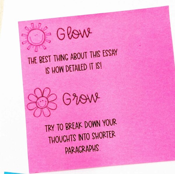 Glow and Grow Feedback - Teach With Tina