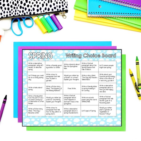8 Powerful Reasons to Use Spring Writing Choice Boards in Your ...