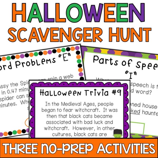 Halloween Scavenger Hunt FREEBIE - Teach With Tina